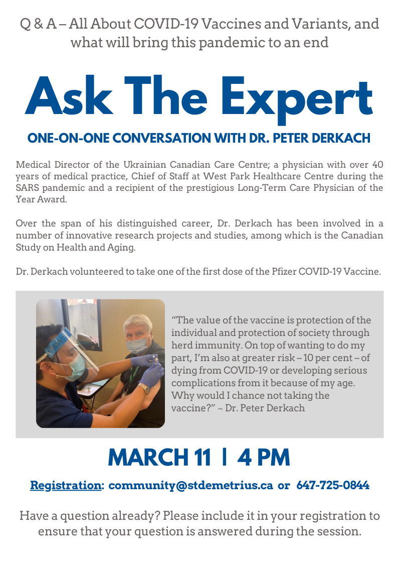 UCC Toronto - COVID-19 Vaccines + Variants: One-on-One Conversation ...