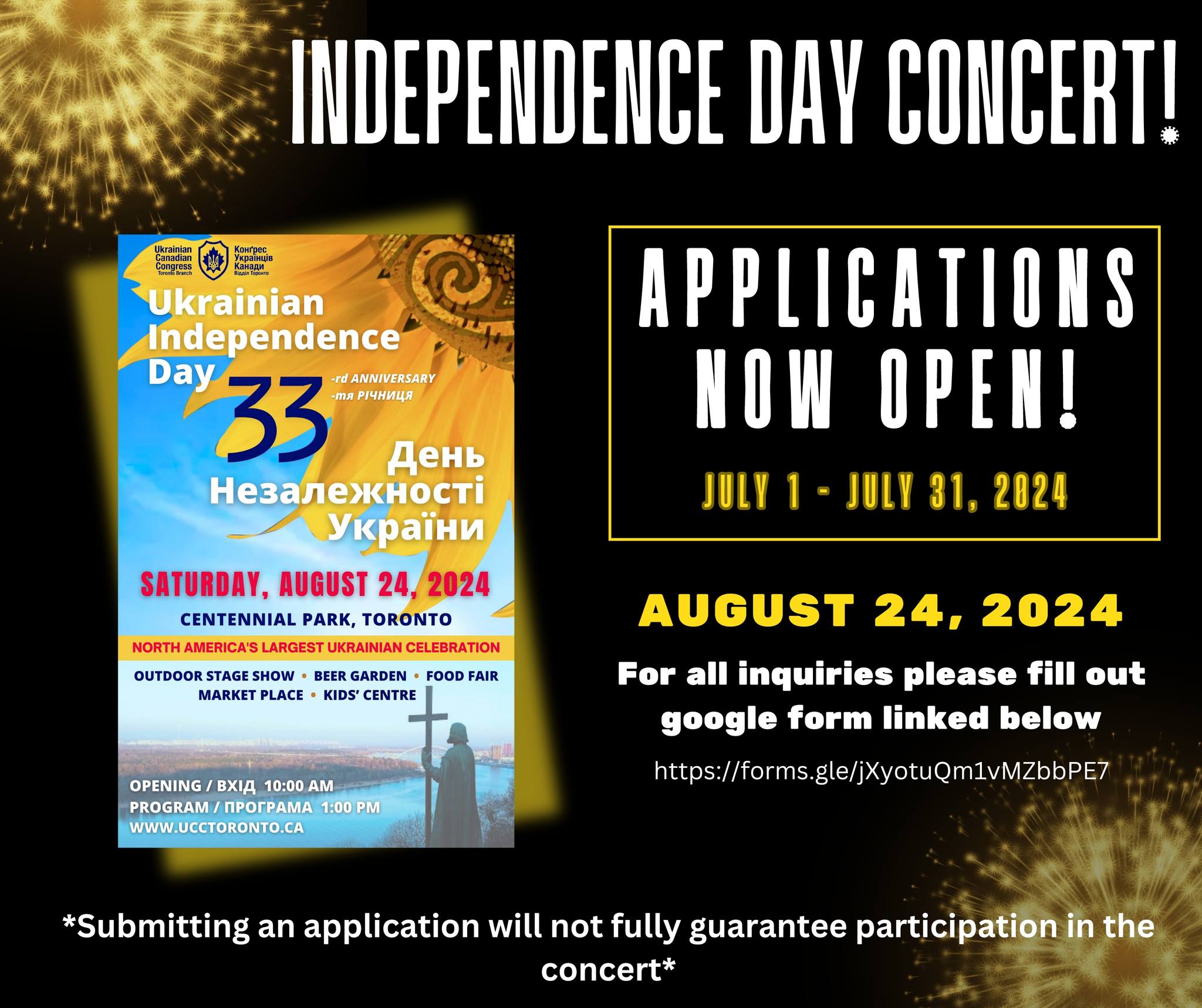 UCC Toronto - Join the Independence Day Concert! Application