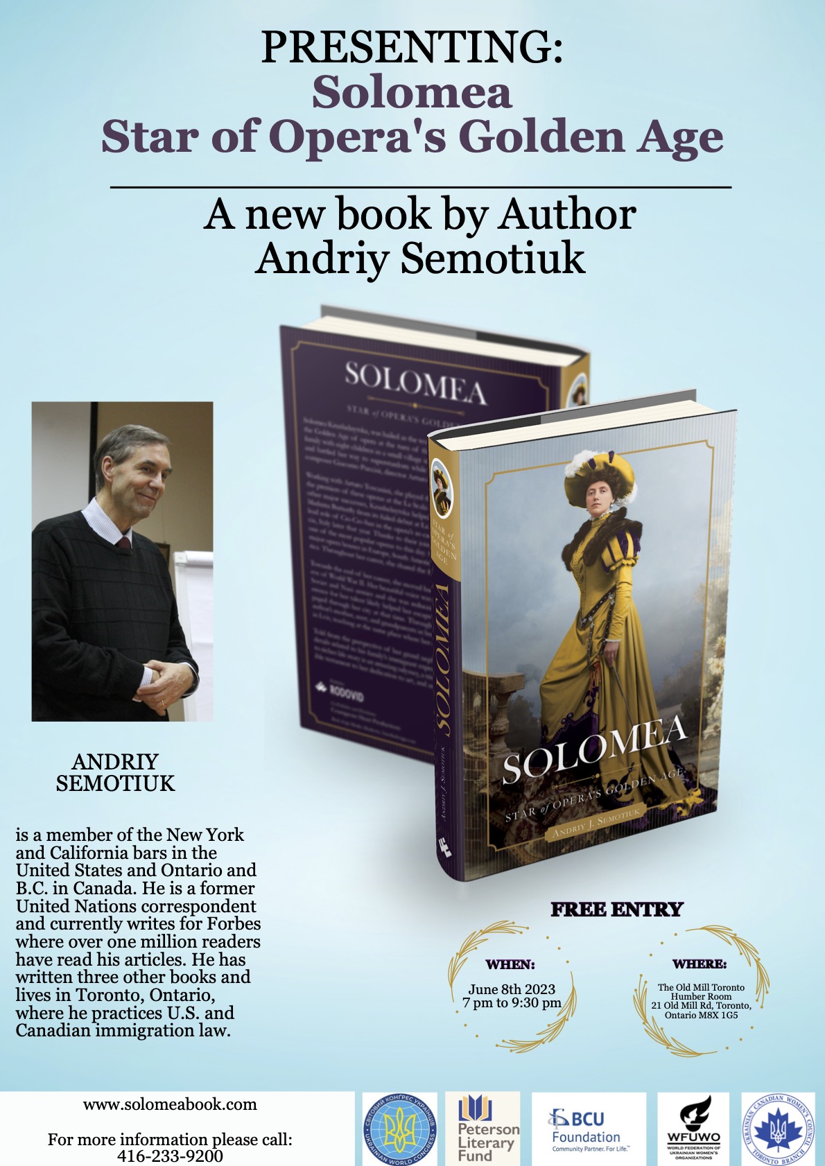UCC Toronto - Book Launch: Andriy Semotiuk "Solomea: Star of Opera's ...